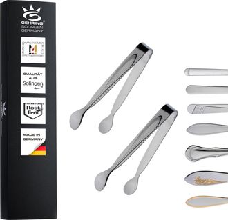 Gehring Gehring Solingen Filou Zuckerzange 2er Set I Servierzange f&uuml;r Candybar I Mini Zuckerzange Edelstahl I Eisw&uuml;rfelzange I sp&uuml;lmaschinengeeignet I Made in