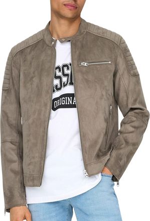 Only & Sons Onsgus Faux Suede Racer Jacket OTW