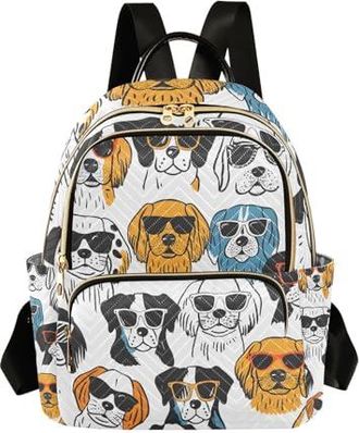 Mnsruu Mini sac à dos pour femme - Motif chiens amusants - Petit sac à dos tendance - Sac à dos décontracté, Multi1070, M