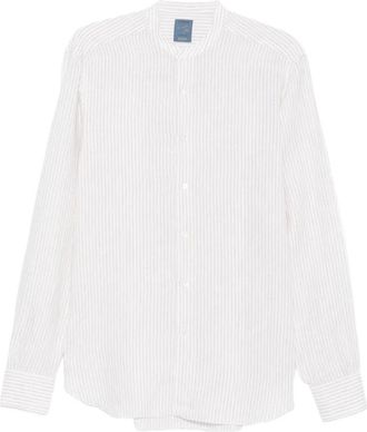 Barba Homme, Chemises, Blanc, Taille: 2XL Chemise sans col &agrave; rayures