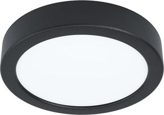 Eglo LED Deckenleuchte Fueva 5, Ø 16 cm, 1 flammige Aufbauleuchte aus Stahl und einer Kunststoff Leuchtfläche, Deckenlampe in Schwarz, Weiß, LED Aufbaulamp