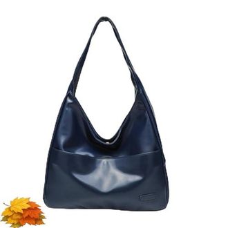 Generic Grand sac fourre-tout pour femme, grand sac &agrave; main en similicuir v&eacute;g&eacute;talien, doux, d&eacute;contract&eacute;, r&eacute;tro, sac &agrave; main pour un usage quotidien, noir fonc&eacute;,