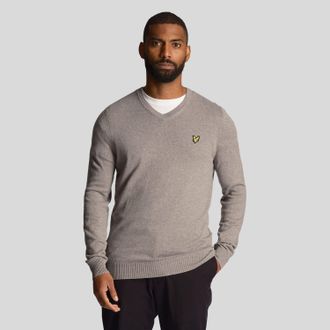 Lyle & Scott Merino Pullover V-Ausschnitt f&uuml;r Herren (Grau)