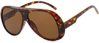 Generic Lunettes De Soleil Rondes Surdimensionnées For Hommes Et Femmes, Extérieure UV400, Conduite, Plage, Vacances, Photographie, Lunettes De Soleil(Brown)