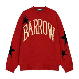 Barrow Strickpullover mit Rundhalsausschnitt und Logo - - Knitwear - Herren - Rot - XS