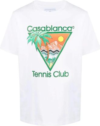 Casablanca T-shirt classique imprim&eacute; Tennis Club Icon - Homme - Tops - Blanc - Taille: S