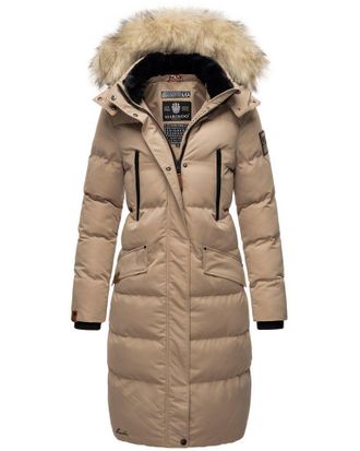 Marikoo Schneejacke Marikoo Schneesternchen Damen Winter Steppjacke B890 langer Parka mit abnehmbarer Kapuze