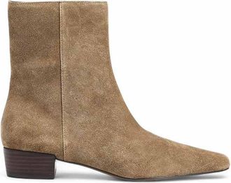 NA-KD flache Stiefeletten aus Wildleder in Taupe-Braun