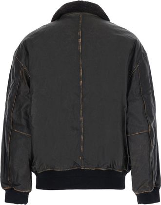 Dunst Detachable A-2 Lambskin Coat - Black
