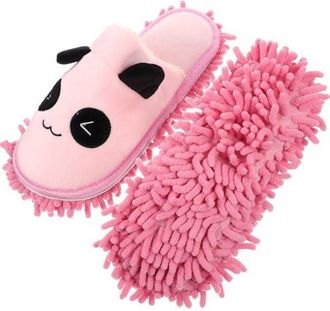 BESPORTBLE JOINPAYA Pantoufles De Nettoyage Panda Rose, Pantoufles Pratiques Antid&eacute;rapantes En Tissu Absorbant, Chaussures Femme Pour M&eacute;nage Silencieux Et Nettoy
