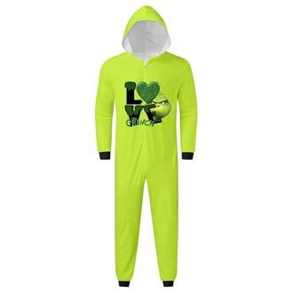 Generic Le Grinch Pyjama Noel Famille De Grinch Costume Vetement Coton Garcon Bebe Couple Chaud Et Doux Hiver Homme Adulte Ensembles Deguisement Enfant Ensemb
