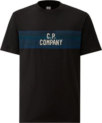 C.P. Company 30/1 Jersey Logo T-Shirt - - Tops - Herren - Blau - XL