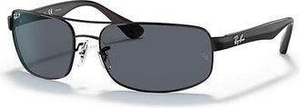 Ray-Ban Rb3445 Sonnenbrillen Schwarz Fassung Grau Glas Polarisiert 61-17