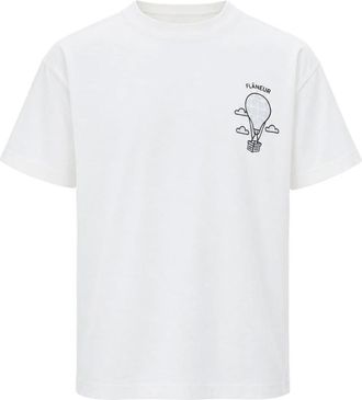 Flaneur Fl&acirc;neur - T-shirt c&ocirc;tel&eacute; &agrave; col rond - Homme - Tops - Blanc - Taille: 2XL