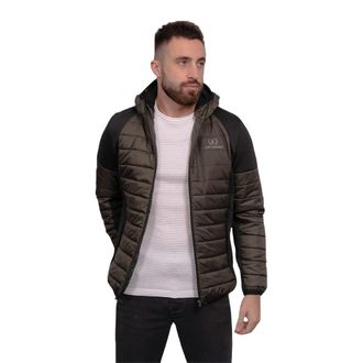 Just Emporio Herren, Erwachsene, Daunenjacke mit Kapuze, Khaki/Schwarz, XXL