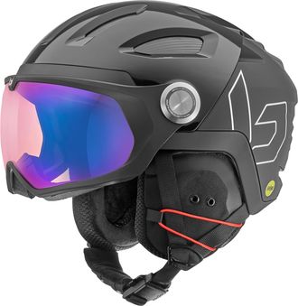 Bolle V-Ryft MIPS, Black Shiny, Phantom Blue Cat 1 to 3, Medium, Snow Helmets, Unisex, Adult