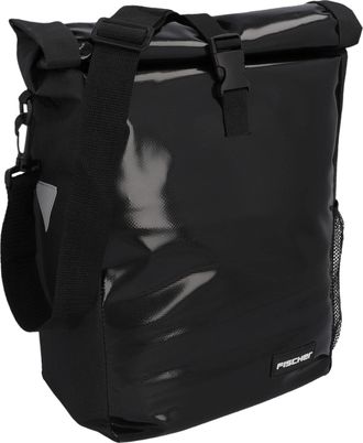 Fischer Fahrrad Gepäckträgertasche Kurier, Fahrradtasche, Umhängetasche, Reflektor, 18 Liter, wasserabweisend, schwarz
