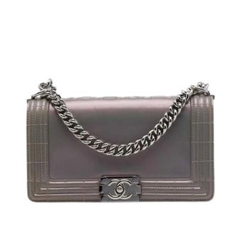Chanel Sac bandouli&egrave;re Boy Flap Pre-owned - Femme - Pre-owned - Gris - Taille: ONE Size