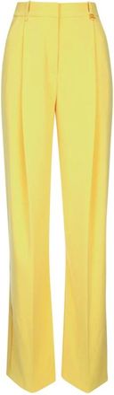 Elisabetta Franchi Femme, Pantalons, Jaune, Taille: 34 FR Pantalon en cr&ecirc;pe stretch double &eacute;paisseur