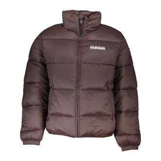 Napapijri Braune Jacke mit Langen &Auml;rmeln und Taschen - - Jackets - Herren - Braun - 3XL