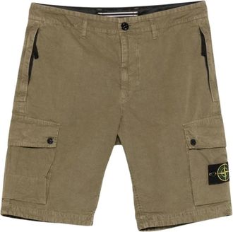 Stone Island Homme, Shorts, Vert, Taille: W40 L100019 Brushed Cotton Canvas Old Effect