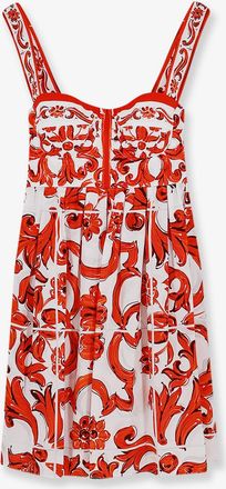 Dolce & Gabbana Cotton dress with Maiolica print - DOLCE & GABBANA - gender_Woman
