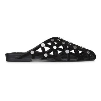 Ash Ash, Femme, Chaussures, Noir, Taille: 36 EU Mule plate ASH Bone &agrave; bout carr&eacute;, orn&eacute;e de clous et &agrave; motif ajour&eacute;