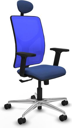 Piqueras y Crespo Stuhl aus Netzstoff mit 2D-Armlehnen, h&ouml;henverstellbarer Lendenwirbelst&uuml;tze und festem Kopfteil, ausgestattet mit 3 Positionen und Schneideschaum, Bla