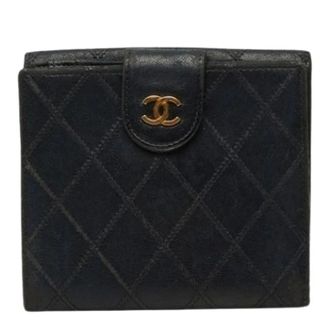 Chanel Portefeuille Vintage doccasion (bi-pli) - Femme - Pre-owned - Noir - Taille: ONE Size