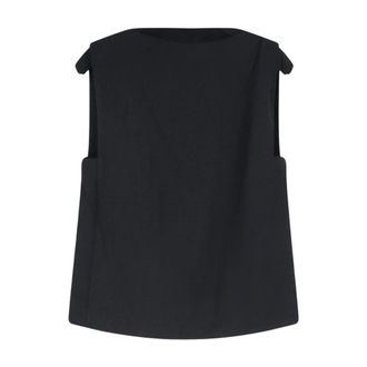 Vince &Auml;rmelloses Top mit Drapierung - - Tops - Damen - Schwarzk - L