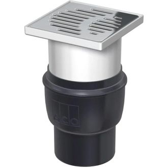 Aco Easy-Flow Bodenablauf DN100/150x150/90Grad/1,6l/s Kst/ K3/ Halter./ WS50, 2810.55.77