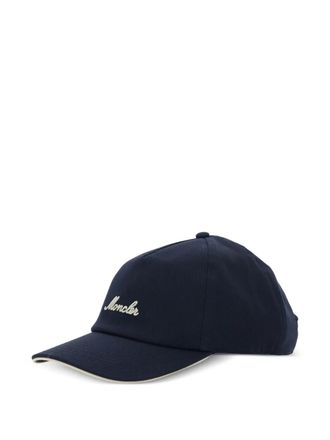 Moncler casquette &agrave; logo brod&eacute; - Bleu