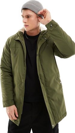 Only & Sons Only & Sons - Parka avec capuche à doublure imitation peau de mouton - Kaki-Vert