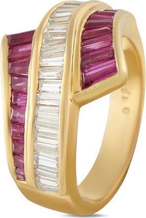 Luxury Bazaar bague en or 18ct sertie de rubis et pavée de diamants