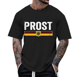 Generic T-shirt pour homme pour les loisirs en plein air, coupe ample avec imprim&eacute; f&ecirc;te de la bi&egrave;re, pour l&eacute;t&eacute; et lautomne, lavable en machine, peut &ecirc;tre comb