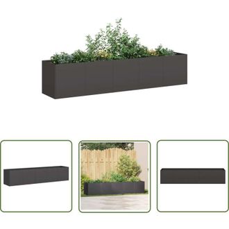 vidaXL The Living Store - vidaXL Jardini&egrave;re noir 200x40x40 cm acier lamin&eacute; &agrave; froid