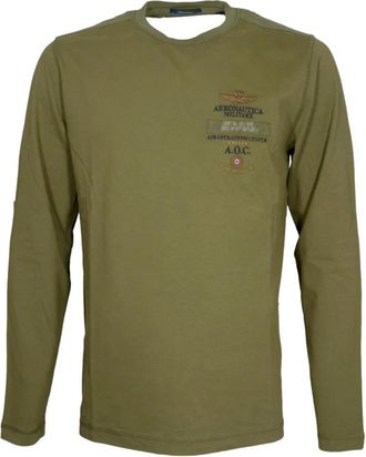 Aeronautica Homme, Tops, Vert, Taille: M Ts2470Uj00705 T-Shirt à Manches Longues