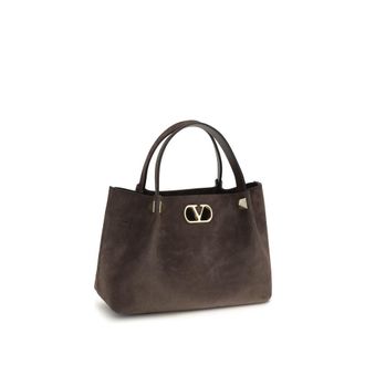 Valentino Garavani Womens Brown Calf Leather Bos Taurus Shoulder Bag