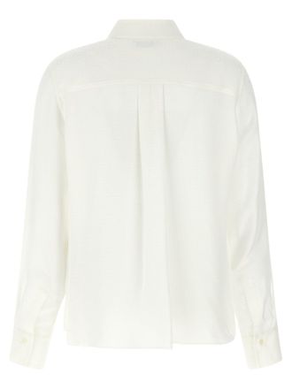 Ferragamo Monogram Jacquard Silk Shirt - White