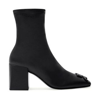 Courr&egrave;ges Schwarze Lederstiefeletten mit eckiger Spitze - - Shoes - Damen - Schwarzk - 40 EU