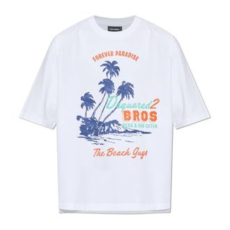 Dsquared2 T-Shirt mit Print - - Tops - Herren - Wei&szlig; - S