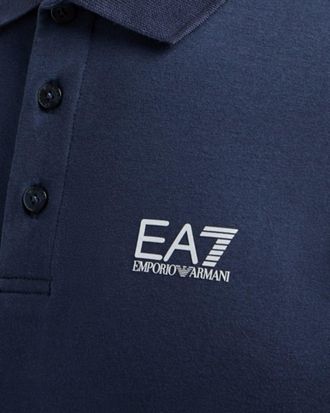Emporio Armani Mens Polo Shirt Core Identity Blue Cotton T-shirts And Polos