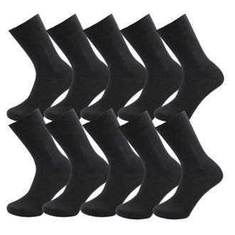 Glamexx24 Classic Herren Business 10 Paar Socken Baumwolle Str&uuml;mpfe Freizeitsocken, Schwarz, Gr 39-42