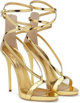 Generic Femmes Peep Toe Sandales À Talons Hauts Sexy Stiletto À Lanières Bride À La Cheville Sandales Mode Sandales De Fête Dété Talons Aiguilles Robe De Soir