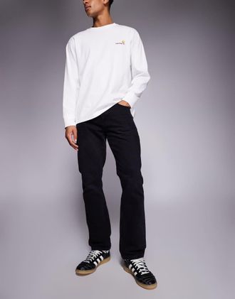 River Island Jean droit - Noir d&eacute;lav&eacute;