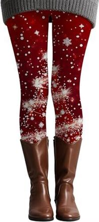 Generic Legging de sport de Noël pour femme - Legging de Noël - Collants de course à pied - Pantalon de yoga amusant - Imprimé Père Noël - Pantalon skinny fes