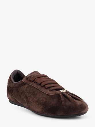 Dolce & Gabbana Womens Sneakers Soft Ballet Brown Suede Trainers