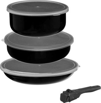 5five Simply Smart 5five Simply Smart - T&ouml;pfe-Set mit abnehmbarem Griff und Silikondeckeln, 6-teilig