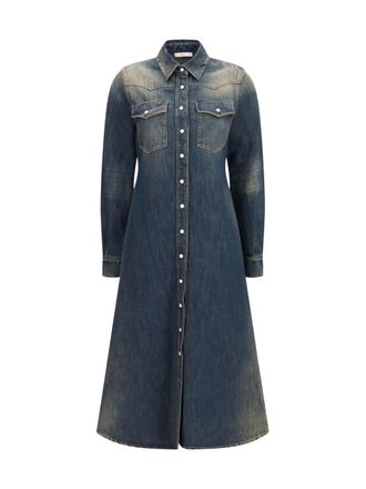 Fendi Denim Shirt Dress - Blue