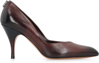 Miu Miu Womens Pumps Calfskin Dark Brown High Heel Shoes